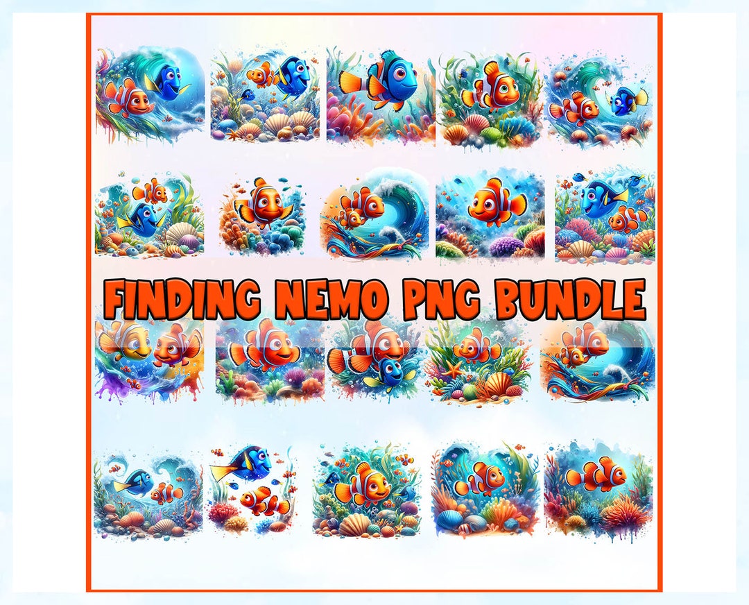 Finding Nemo Finding Dory Splash and Watercolor Digital Design PNG File ...