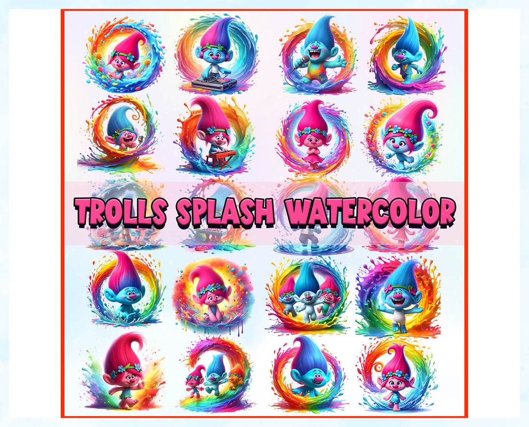 Trolls PNG Bundle, Trolls PNG Digital Papers, Trolls Characters PNG ...