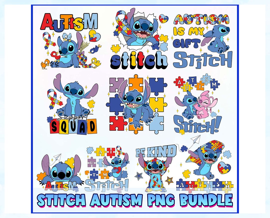 Stitch Autism Svg Bundle, Lilo and Stitch Png, Autism Awareness, Autism ...