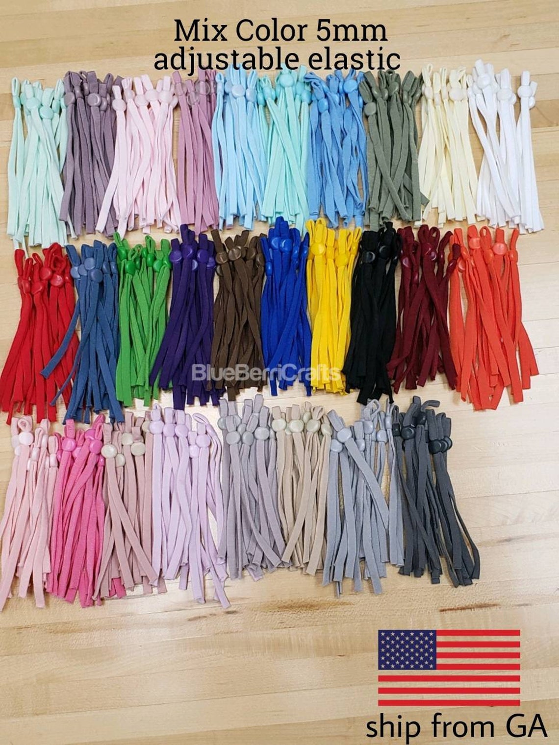 Mixed Color Soft Elastic Band Cord With Adjustable Stopper Adjuster ...