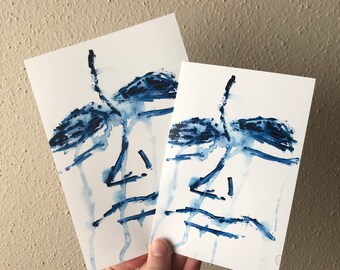 Blue art print | Etsy