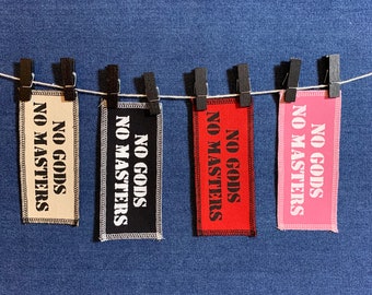 No GODS No MASTERS Embroidered Patch - Etsy