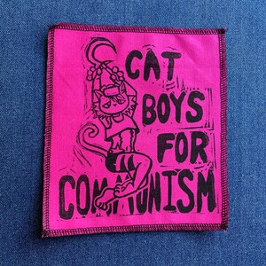 Cat Boys for Communism Back Patch Hand Printed by Reese - Etsy