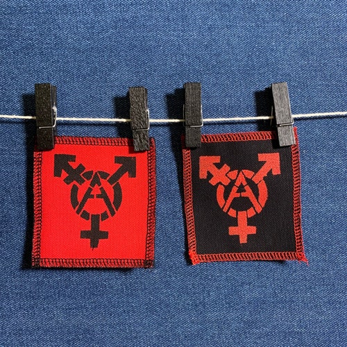 Trans-anarchy trans-anarchist Flag Patch. Iron On Velcro or - Etsy