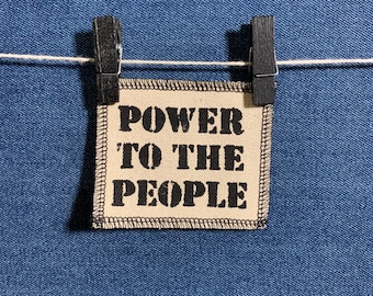 Power to the People Embroidered Iron on Patch 3 - Etsy