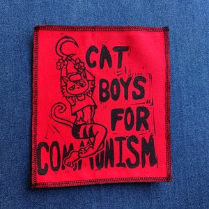 Cat Boys for Communism Back Patch Hand Printed by Reese - Etsy