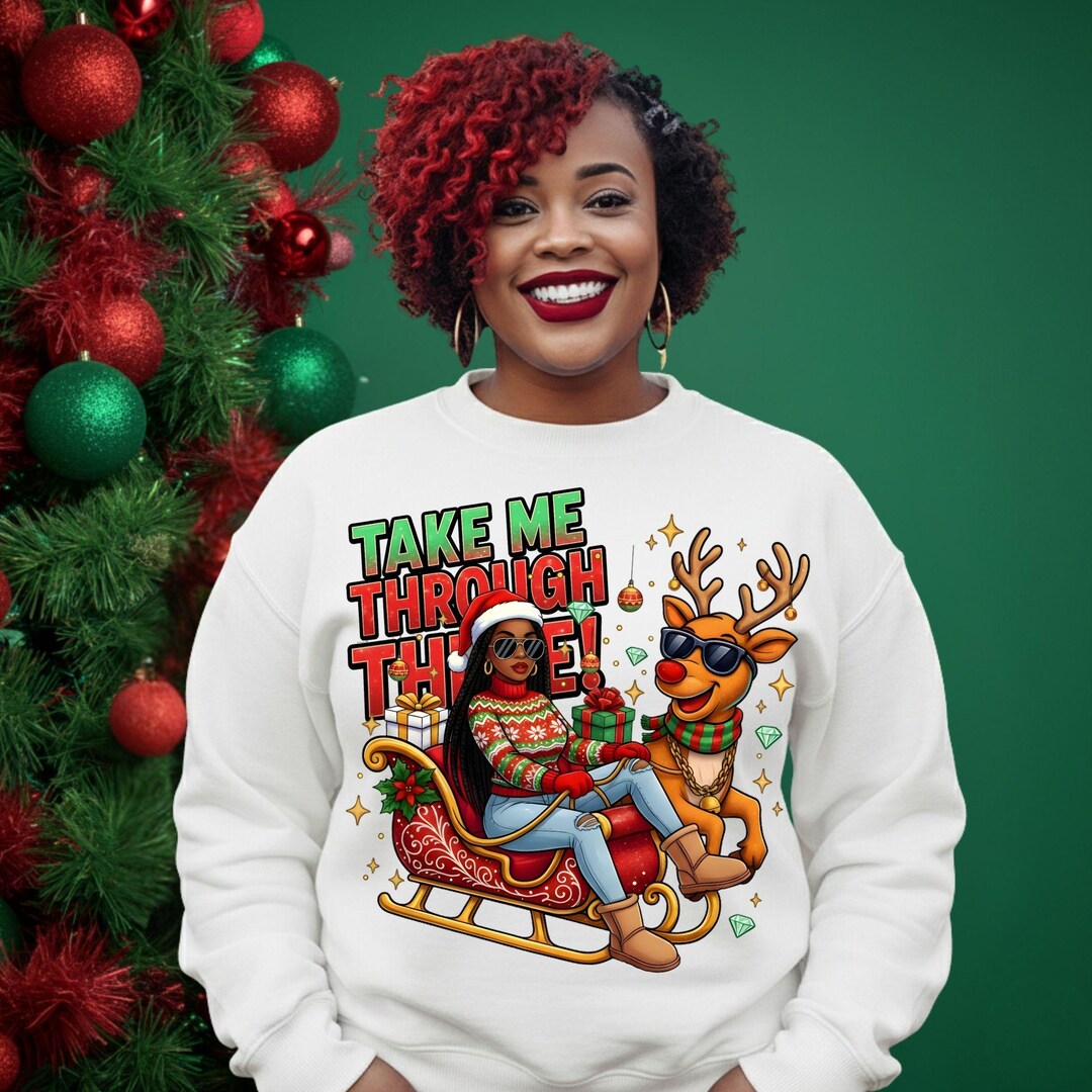 Take Me Through There Black Santa Woman PNG | Urban Holiday Design ...