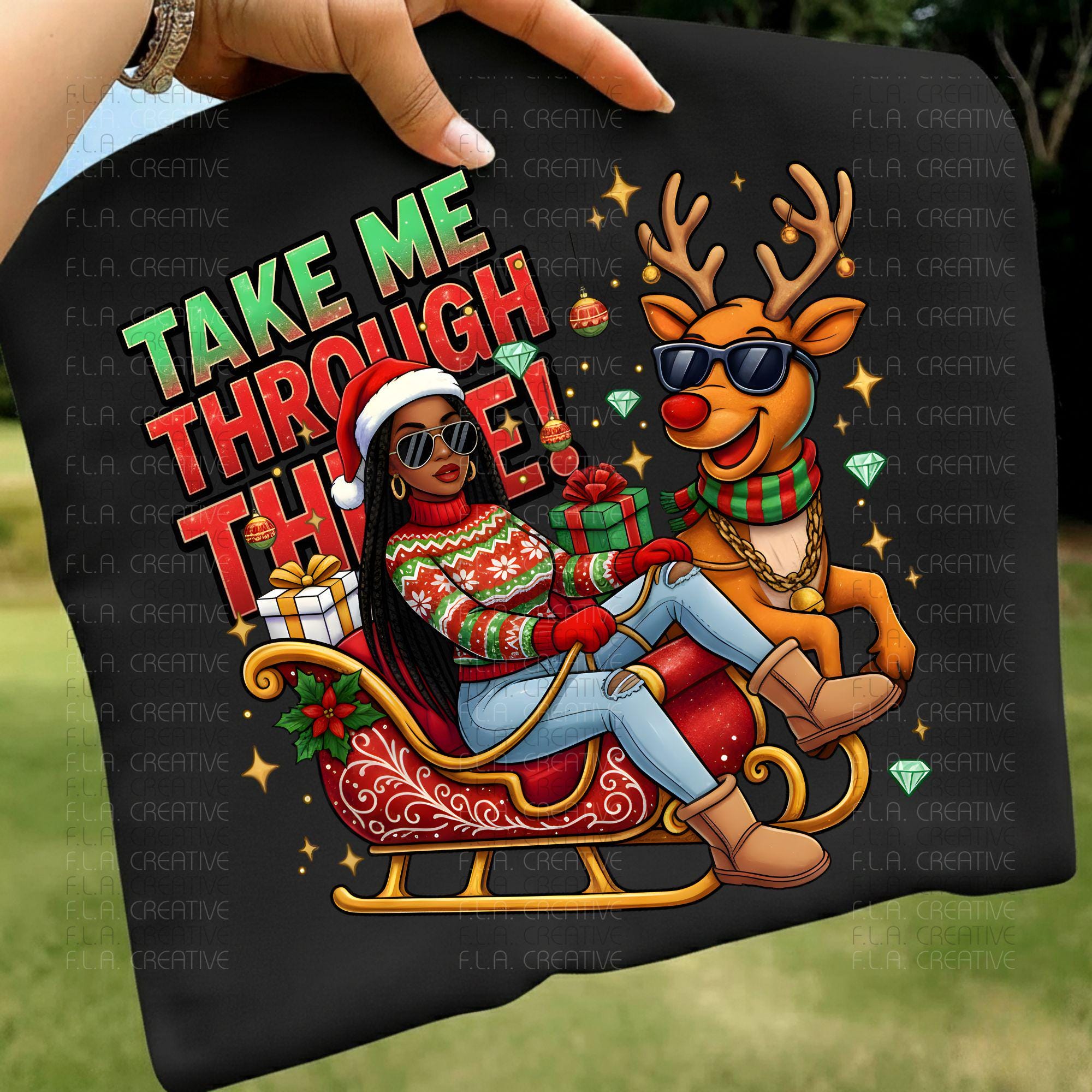 Take Me Through There Black Santa Woman PNG | Urban Holiday Design ...
