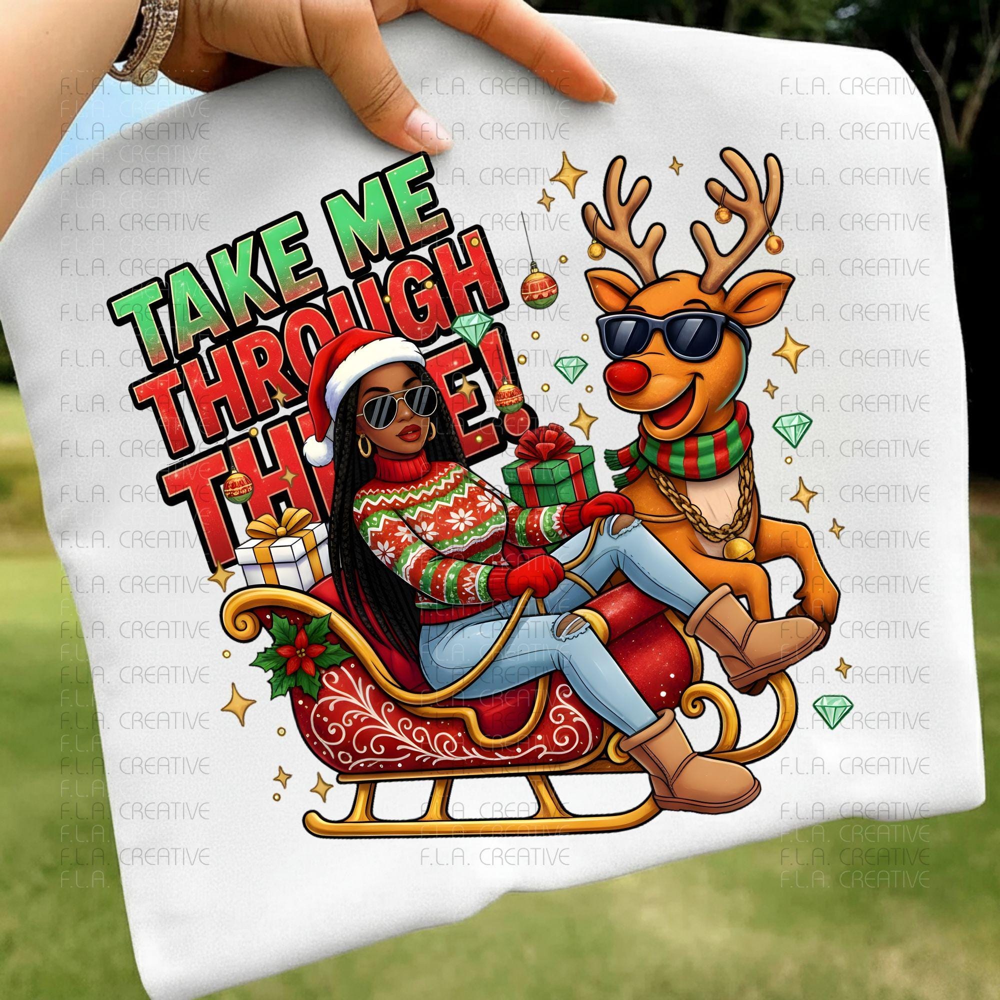Take Me Through There Black Santa Woman PNG | Urban Holiday Design ...