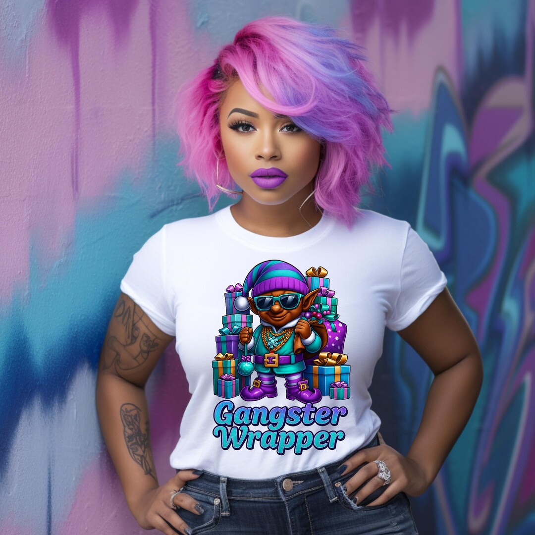 Gangsta Wrapper Christmas Elf PNG, Holiday Hip Hop Design (digital Art ...