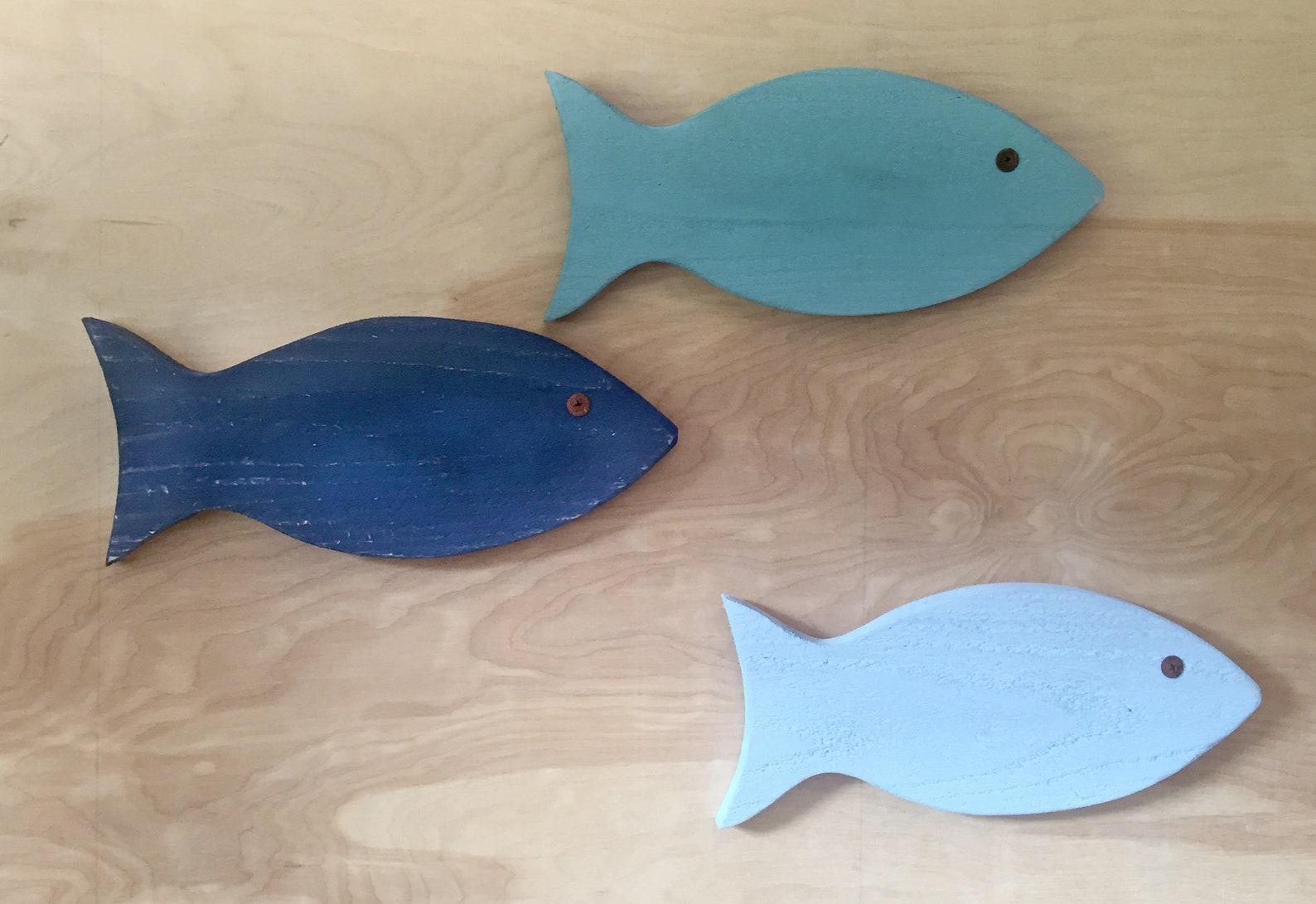 Rustic Wooden Fish Wooden Rustic Fish Painted String of Fish - Etsy UK