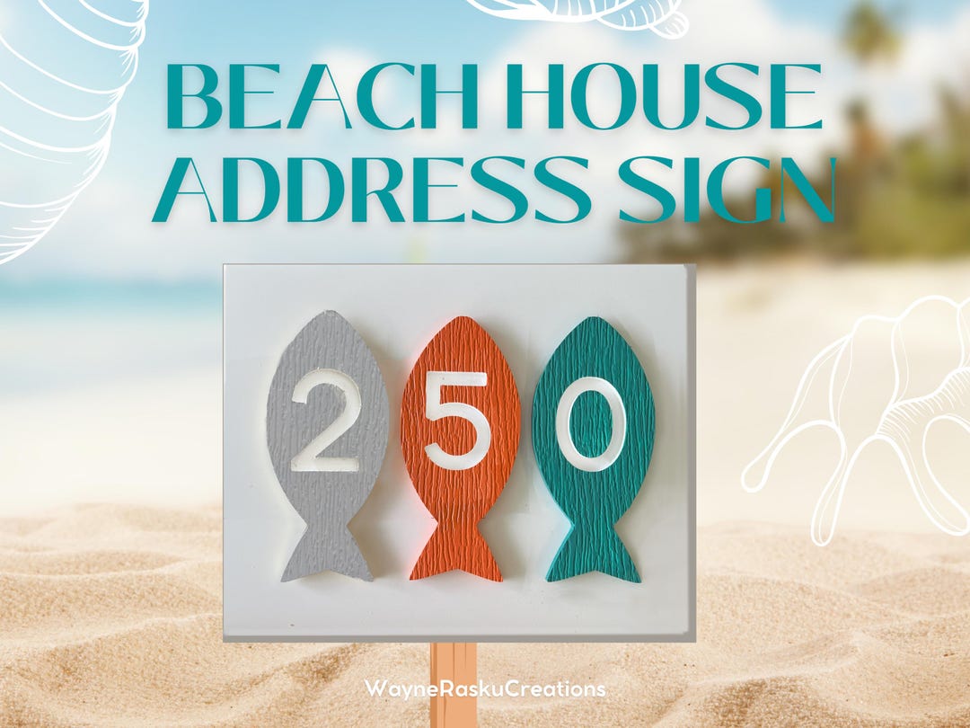 Custom Fish House Number Sign: Lake House Address Plaque - Etsy