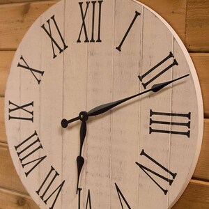 Farmhouse Decor Clock, 24" Large Rustic Clock, Handmade Wall Clock ...