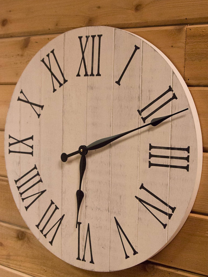 Farmhouse Decor Clock 24 Large Rustic Clock Handmade - Etsy