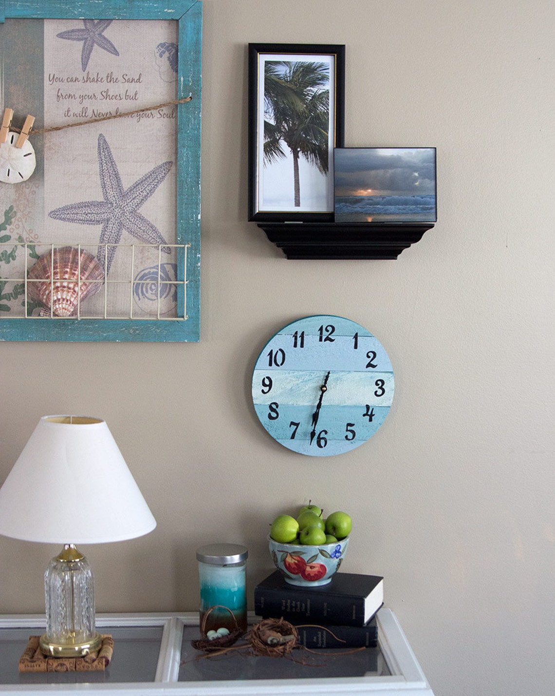 Beach House Decor Wall Clock 10 Wide Beach Wall | Etsy