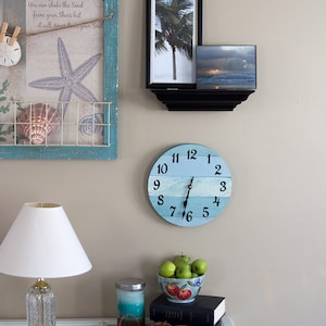 Beach House Decor Wall Clock 10 Wide Beach Wall - Etsy