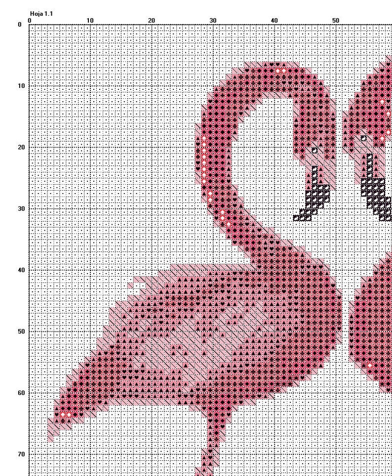 Flamingo Cross Stitch Modern Pattern Flamenco Punto De Cruz - Etsy