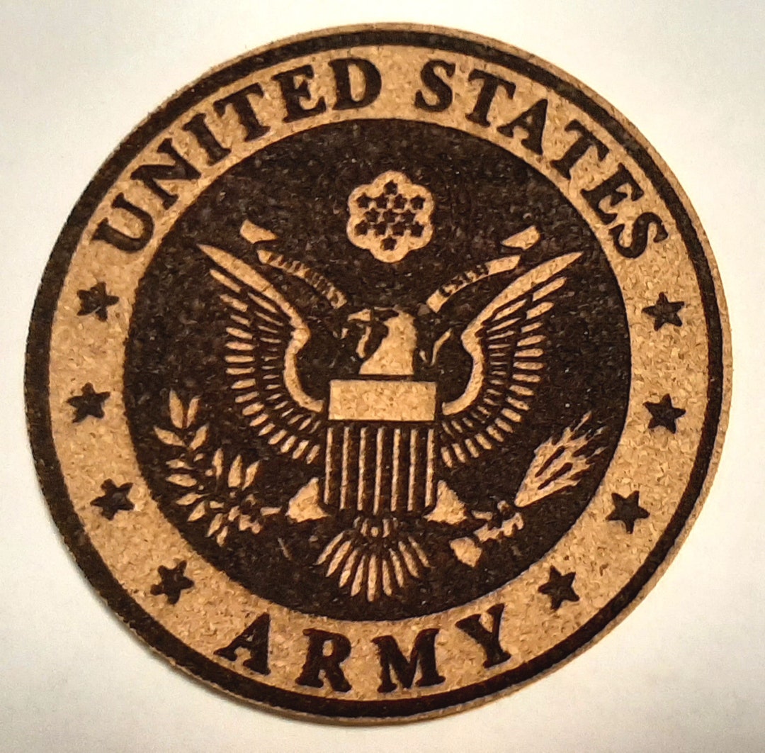ARMY Coaster, Cork or Wood, Laser Cut - Etsy