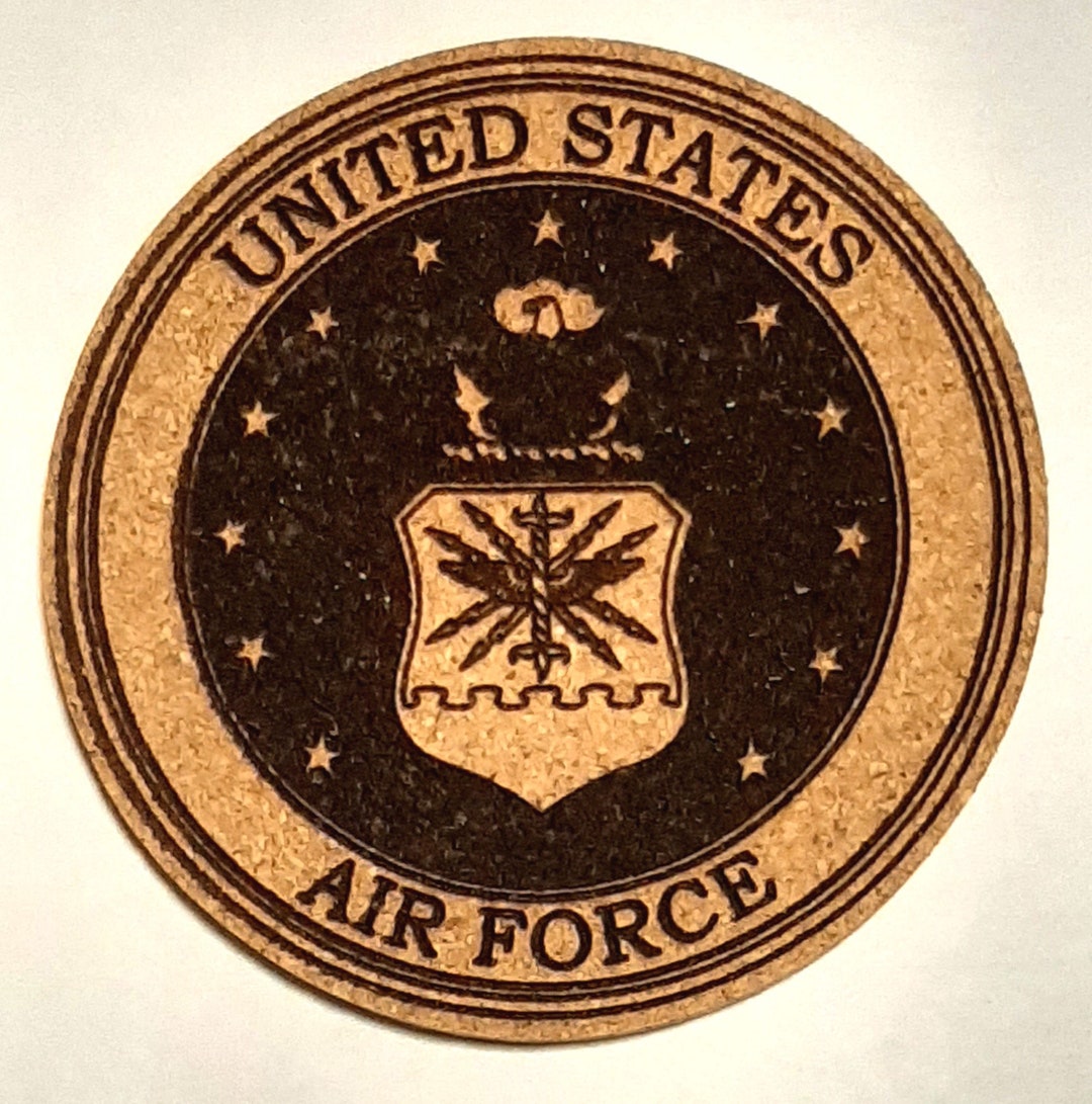 AIR FORCE Coaster, Cork or Wood, Laser Cut - Etsy