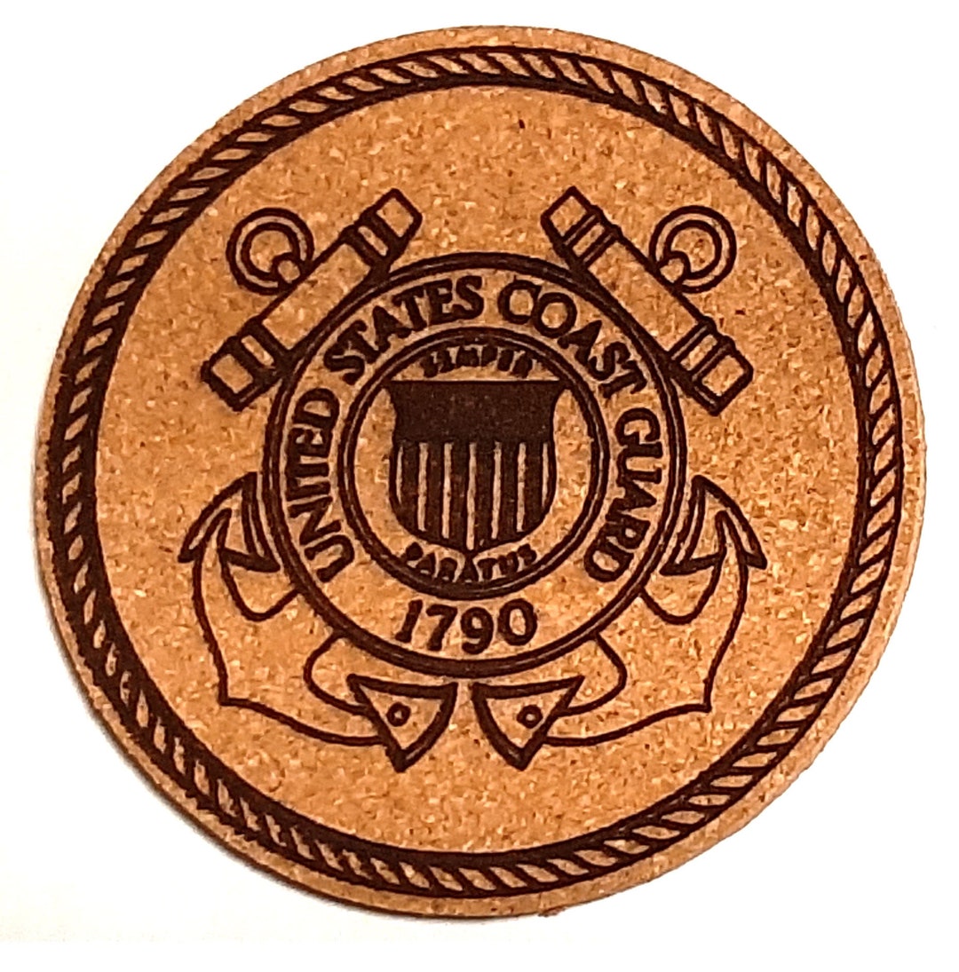 COAST GUARD Coaster, Cork or Wood, Laser Cut - Etsy