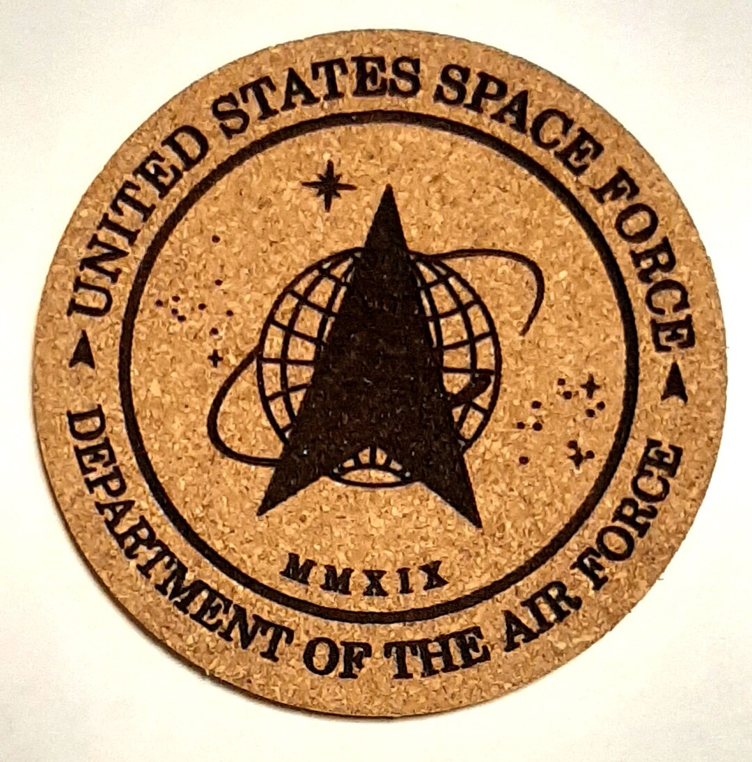 SPACE FORCE Coaster, Cork or Wood, Laser Cut - Etsy