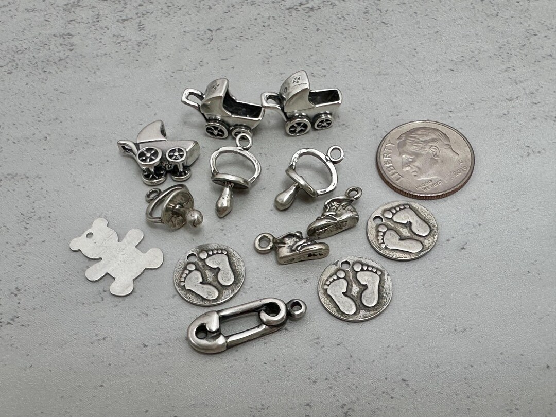 Sterling Silver Baby Charms - New Baby Keepsake, Assorted Styles - Etsy