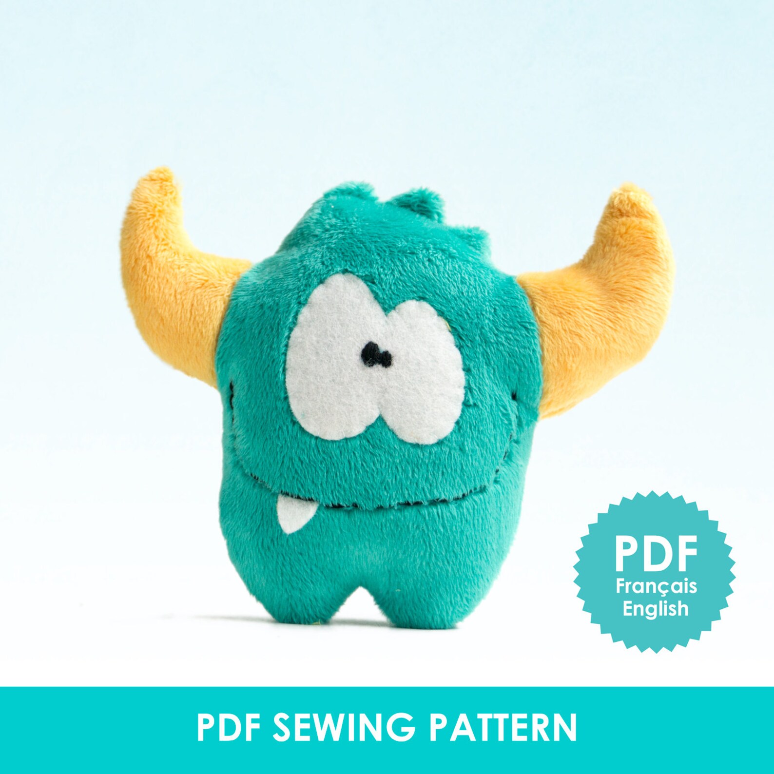 Monster Plush Toy Sewing Pattern PDF INSTANT DOWNLOAD - Etsy Ireland