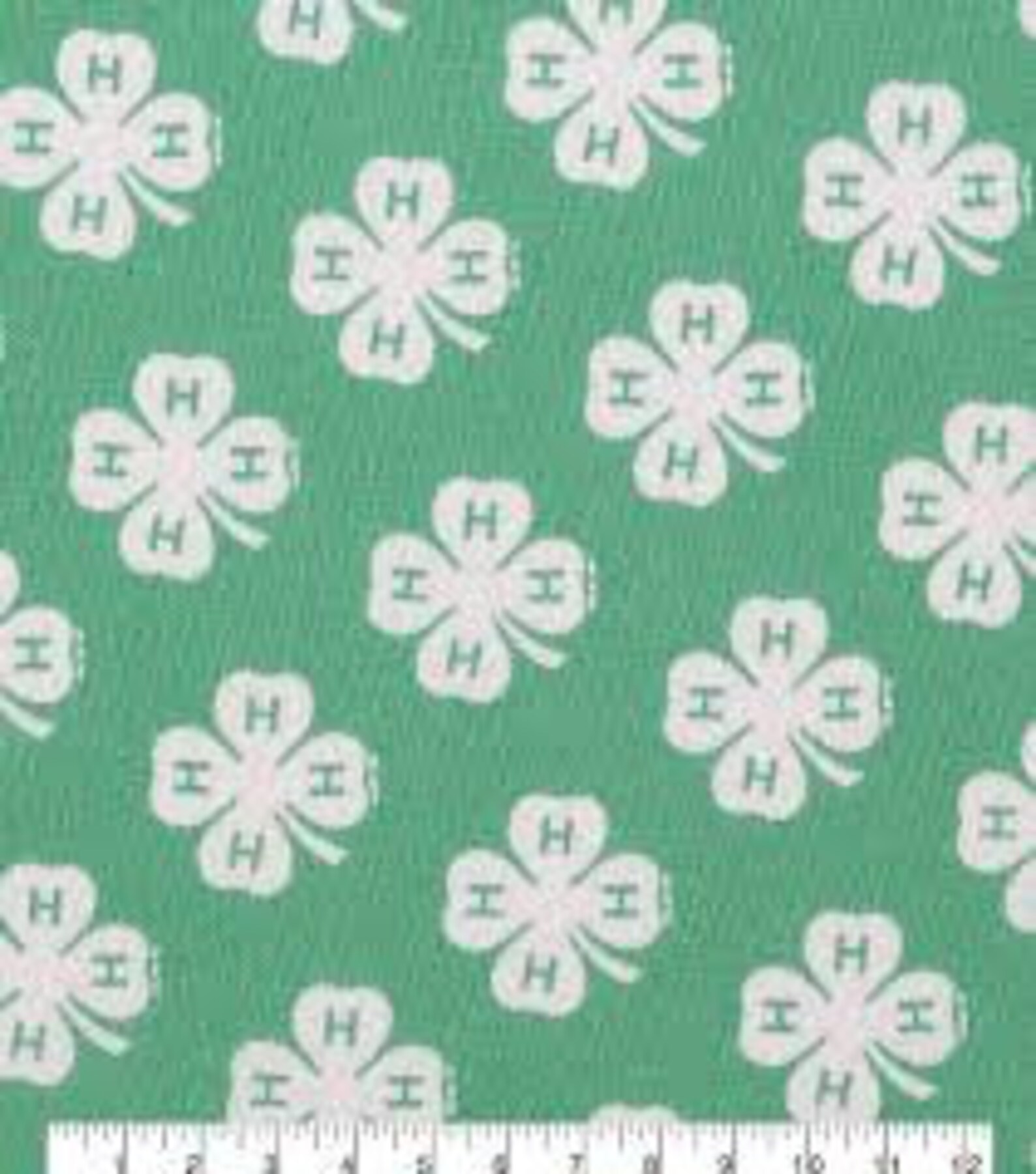4-H Clover on green background 100% Cotton Fabric 1/4 | Etsy