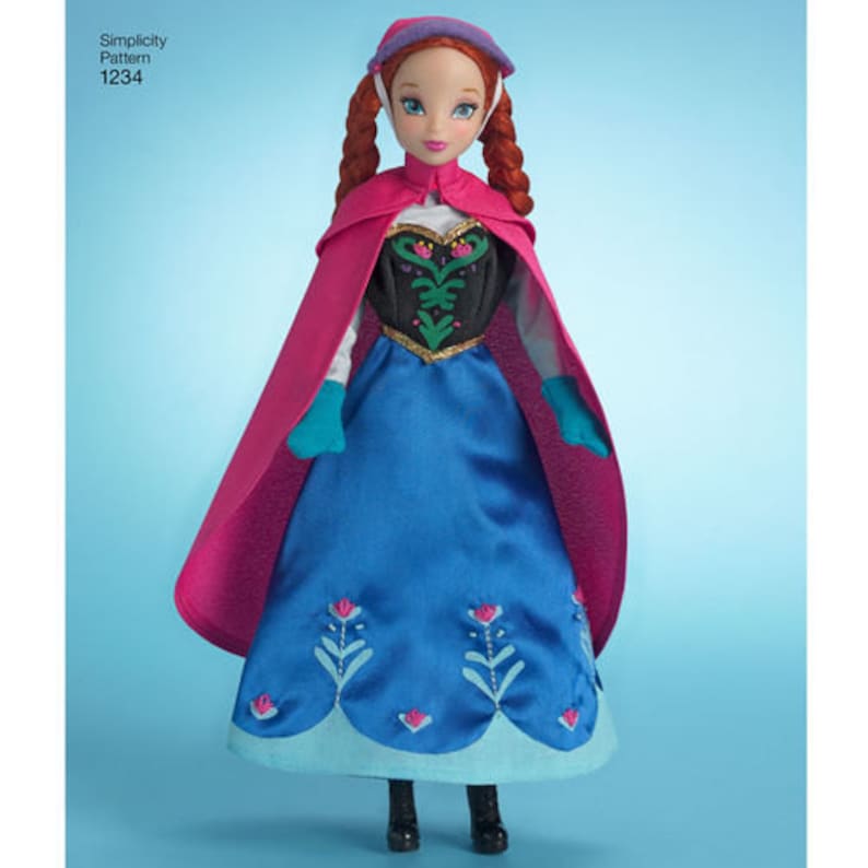 Simplicity 1234, FROZEN, 11 1/2 Fashion Doll Pattern, Elsa Dress, Train ...