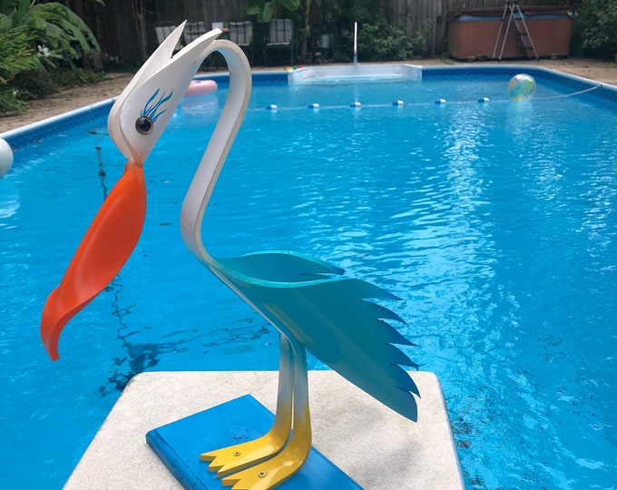 Piper the PVC Pelican With Wooden Stand - Etsy