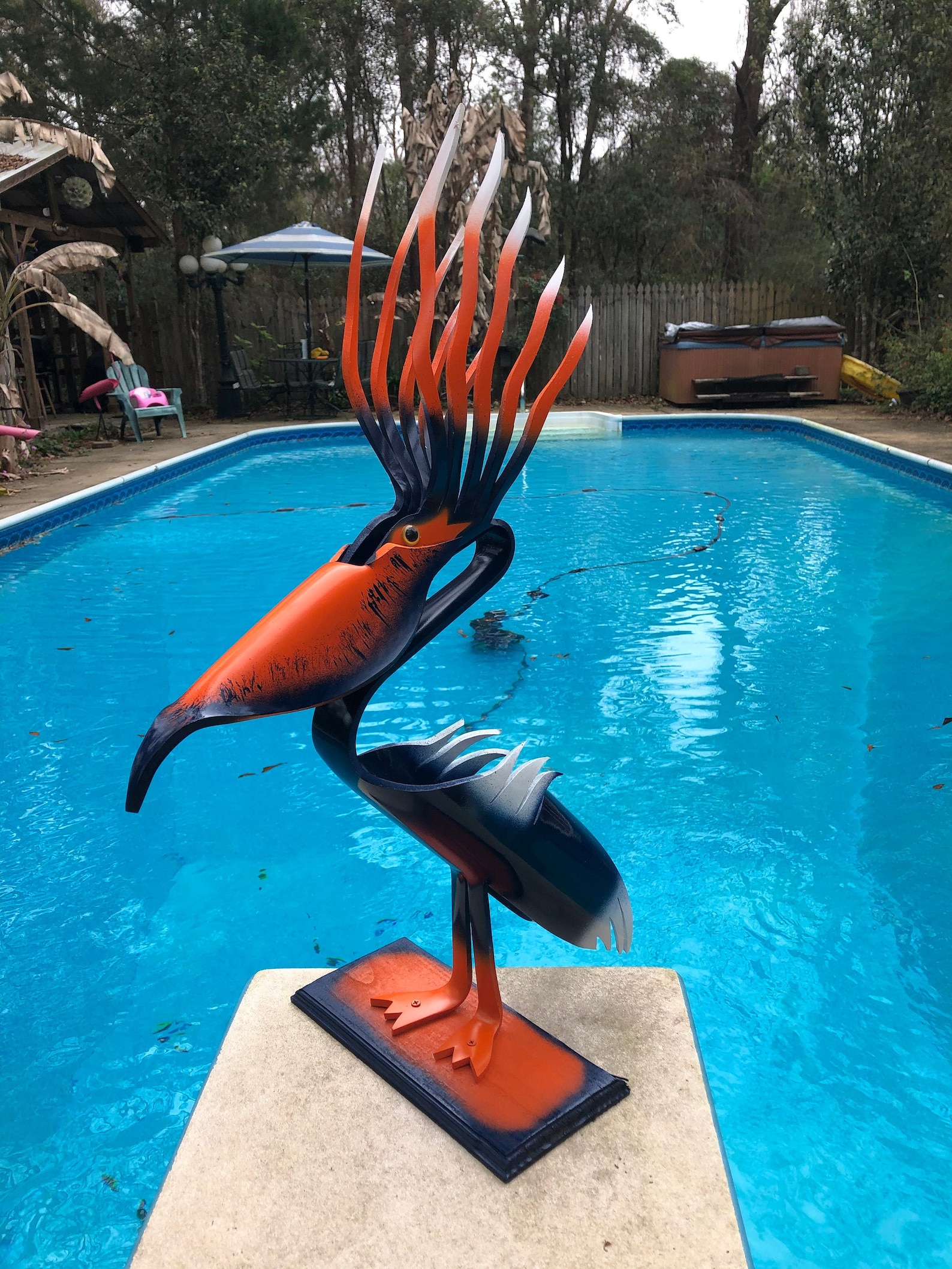 Aubrey the PVC Pelican With Acrylic Eyes and Stand Yard Art Sculpture ...