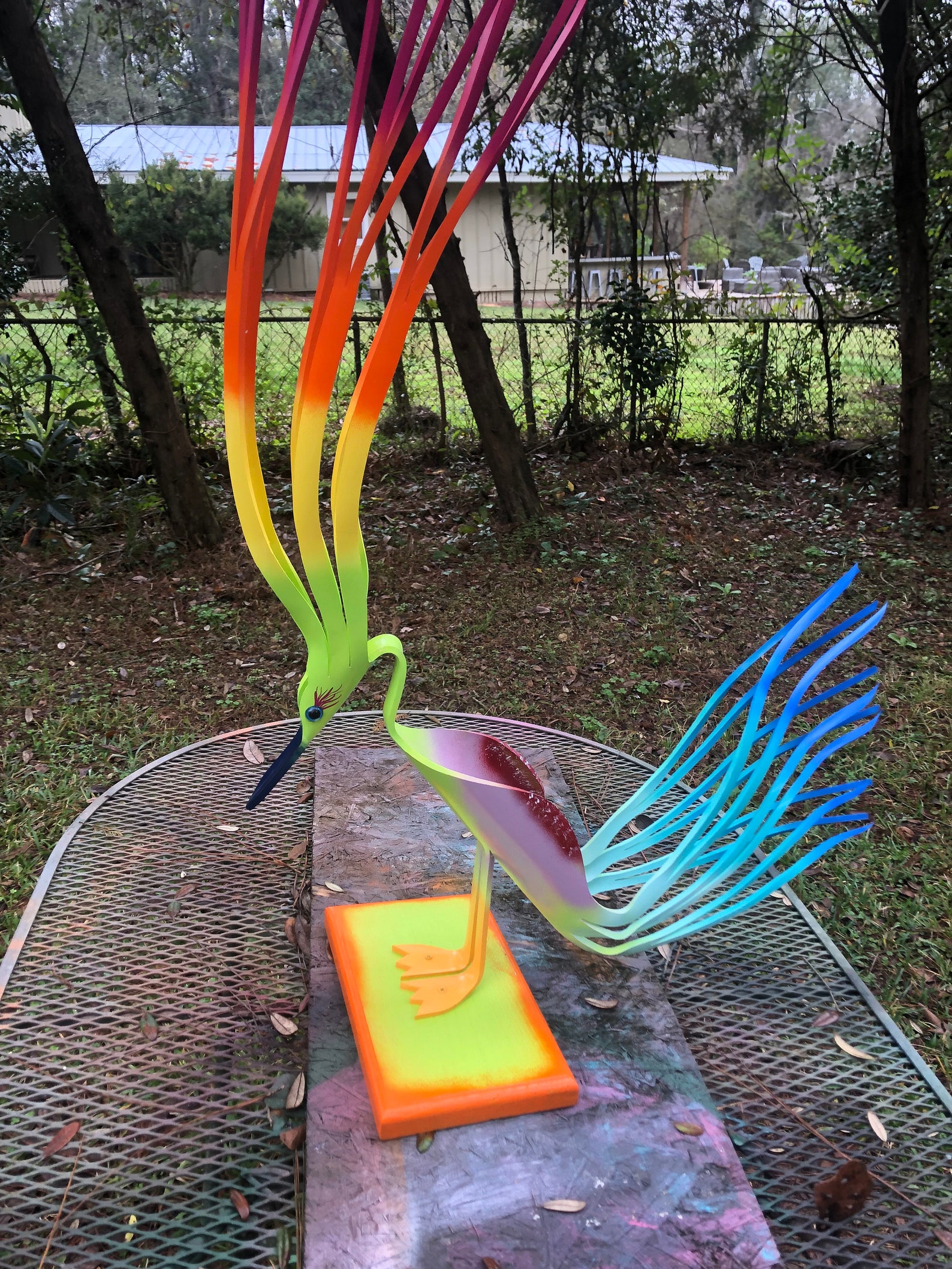 Tie Dye Tina the Plumage Queen on Base - Etsy