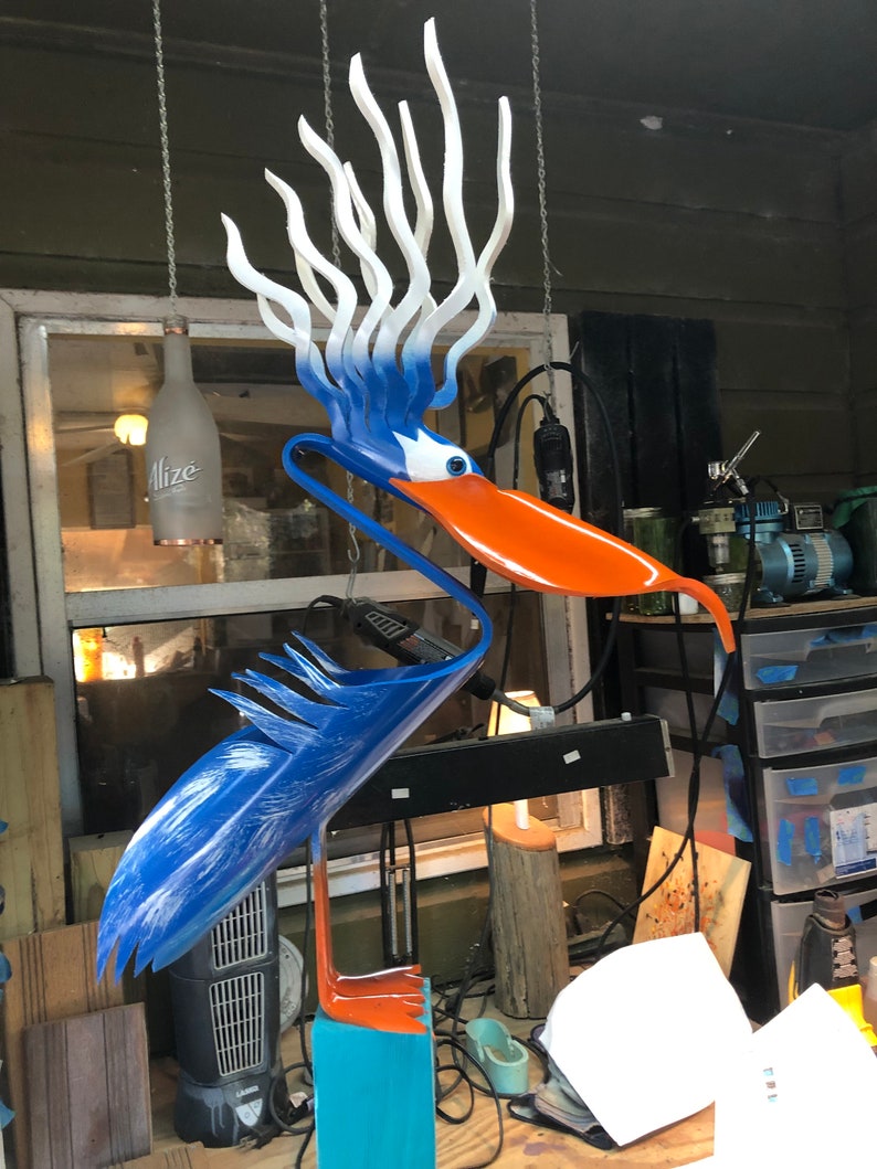 I Feel so Blue Pelican With Feet Spikes - Etsy
