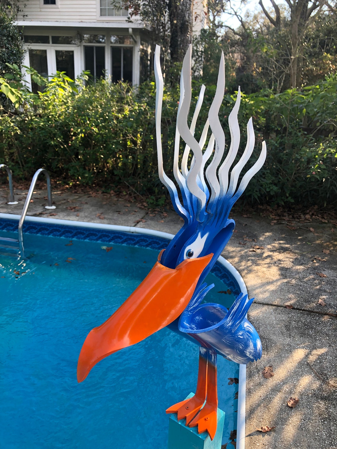 I Feel so Blue Pelican With Feet Spikes - Etsy