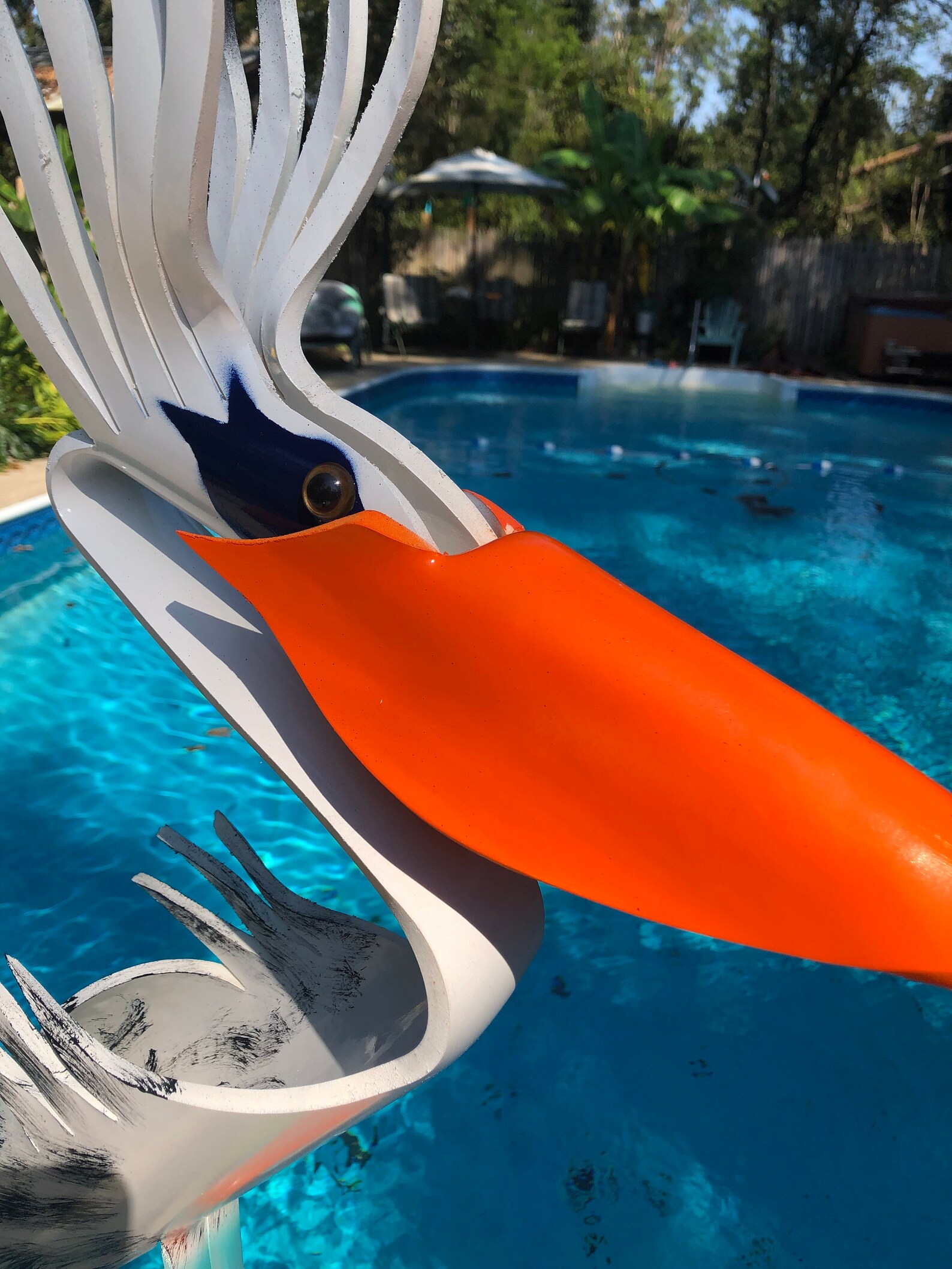 Freckled Fred the Feathered PVC Pelican With Feet Spikes Yard Bird Art ...