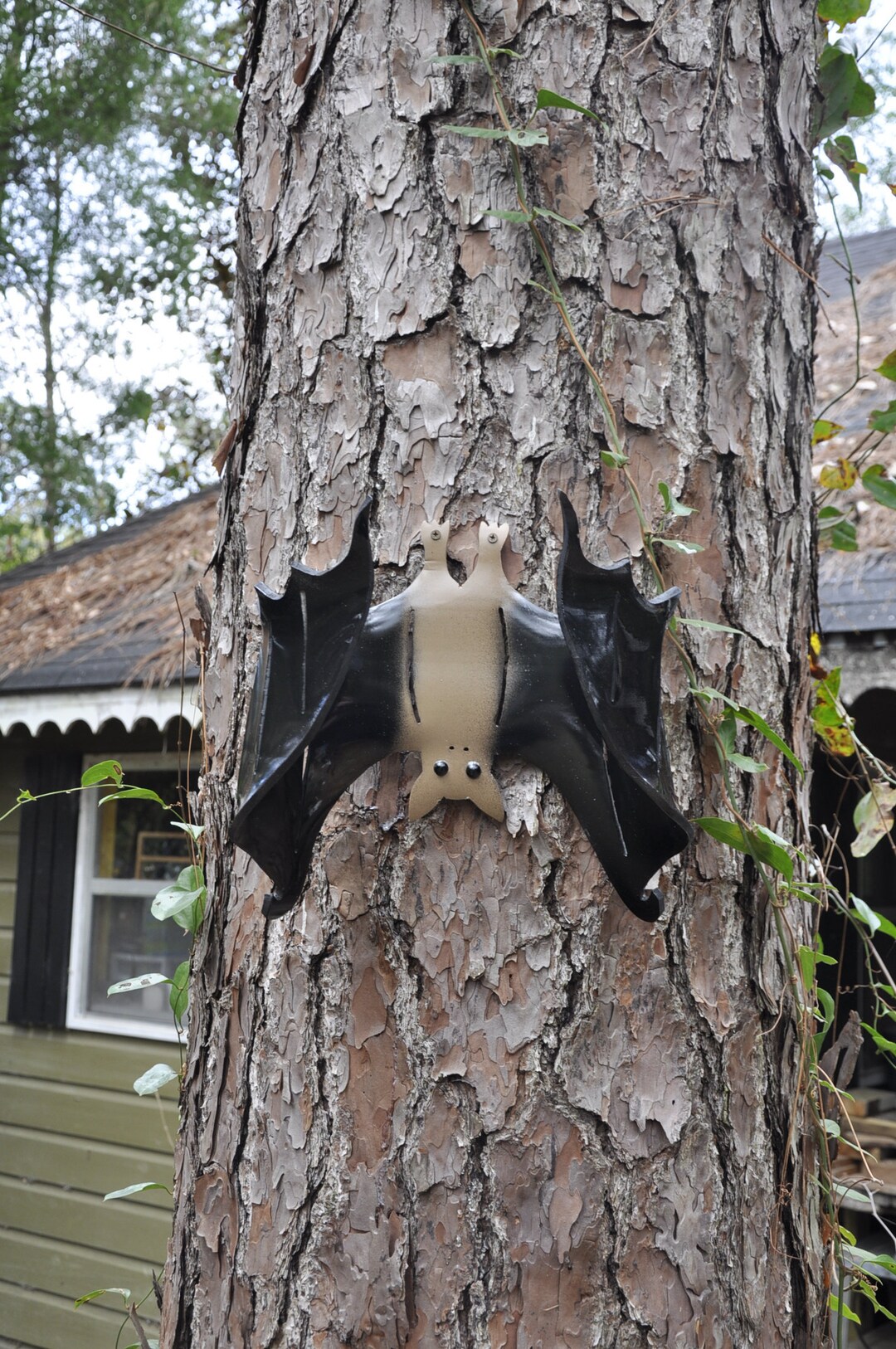 Hanging Bat With Acrylic Eyes Yard Art Pipe Bird - Etsy