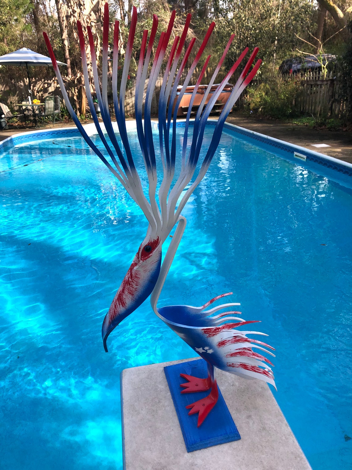 Sammy the Patriotic Pelican PVC Yard Art Bird With Stand - Etsy