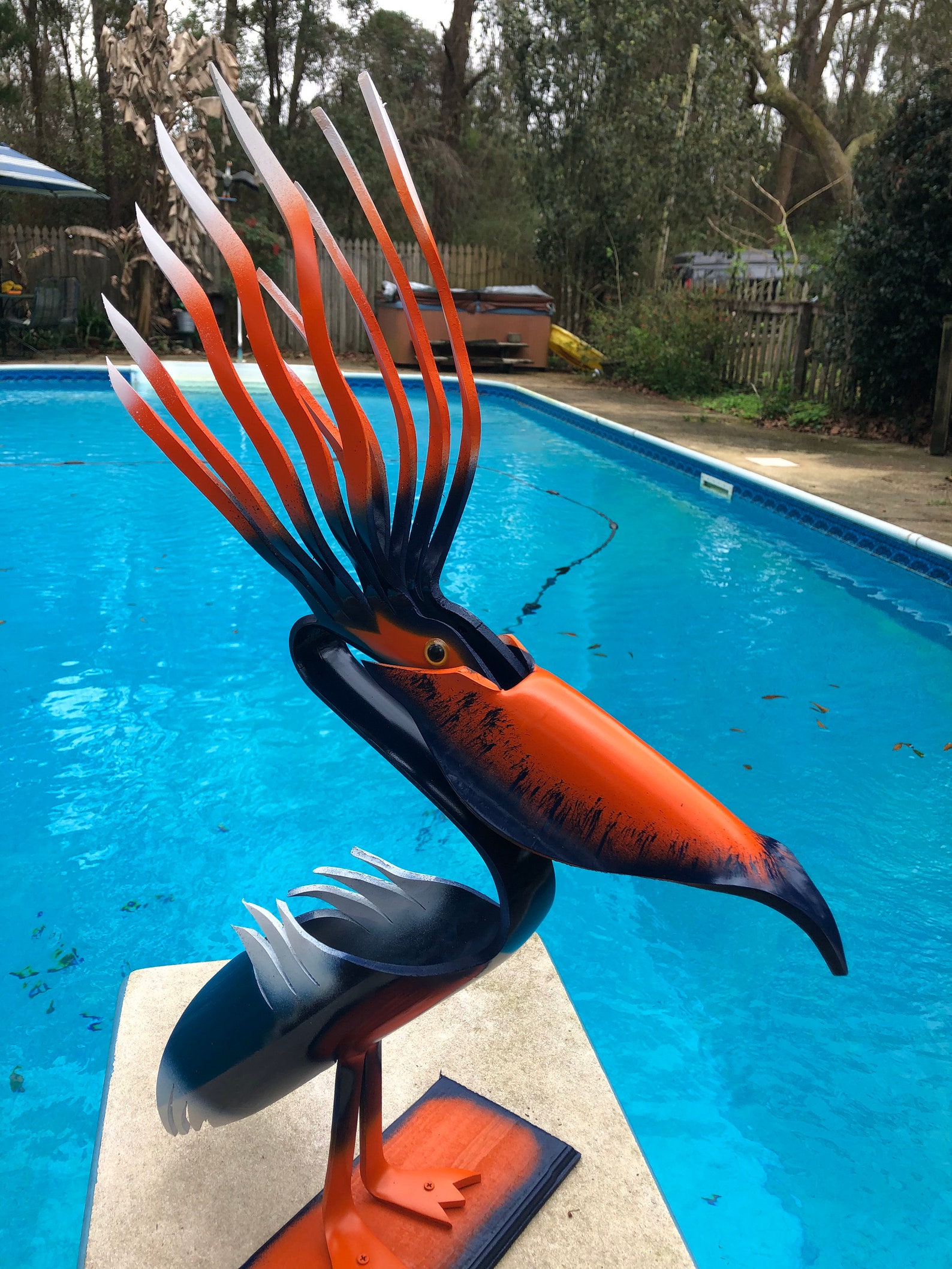 Aubrey the PVC Pelican With Acrylic Eyes and Stand Yard Art Sculpture ...