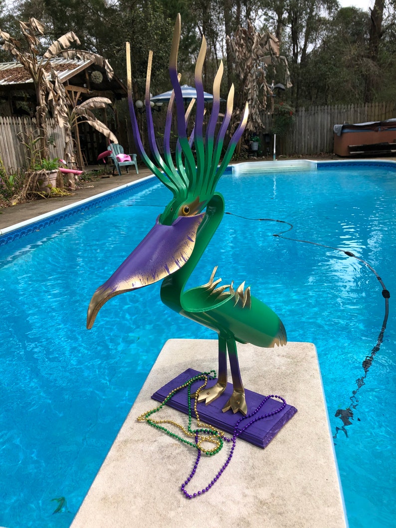 Marcelle the Mardi Gras PVC Yard Bird Art Sculpture With Base - Etsy