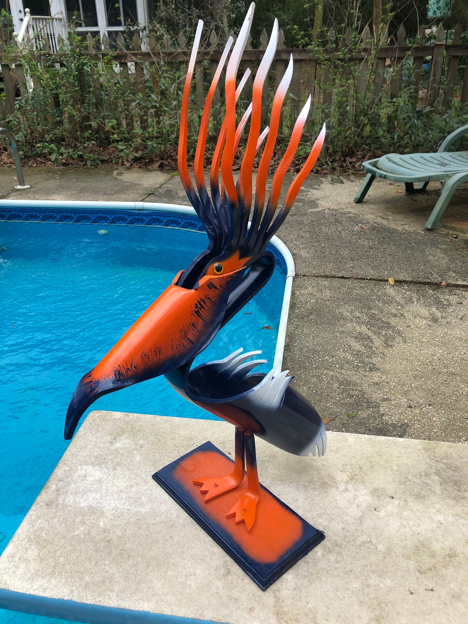 Aubrey the PVC Pelican With Acrylic Eyes and Stand Yard Art Sculpture ...