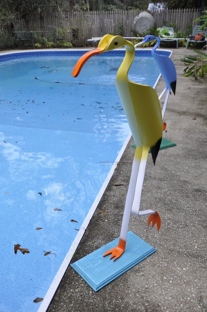 Mr. Cool Yellow PVC Yard Bird Art Flamingo Herring With Foot - Etsy