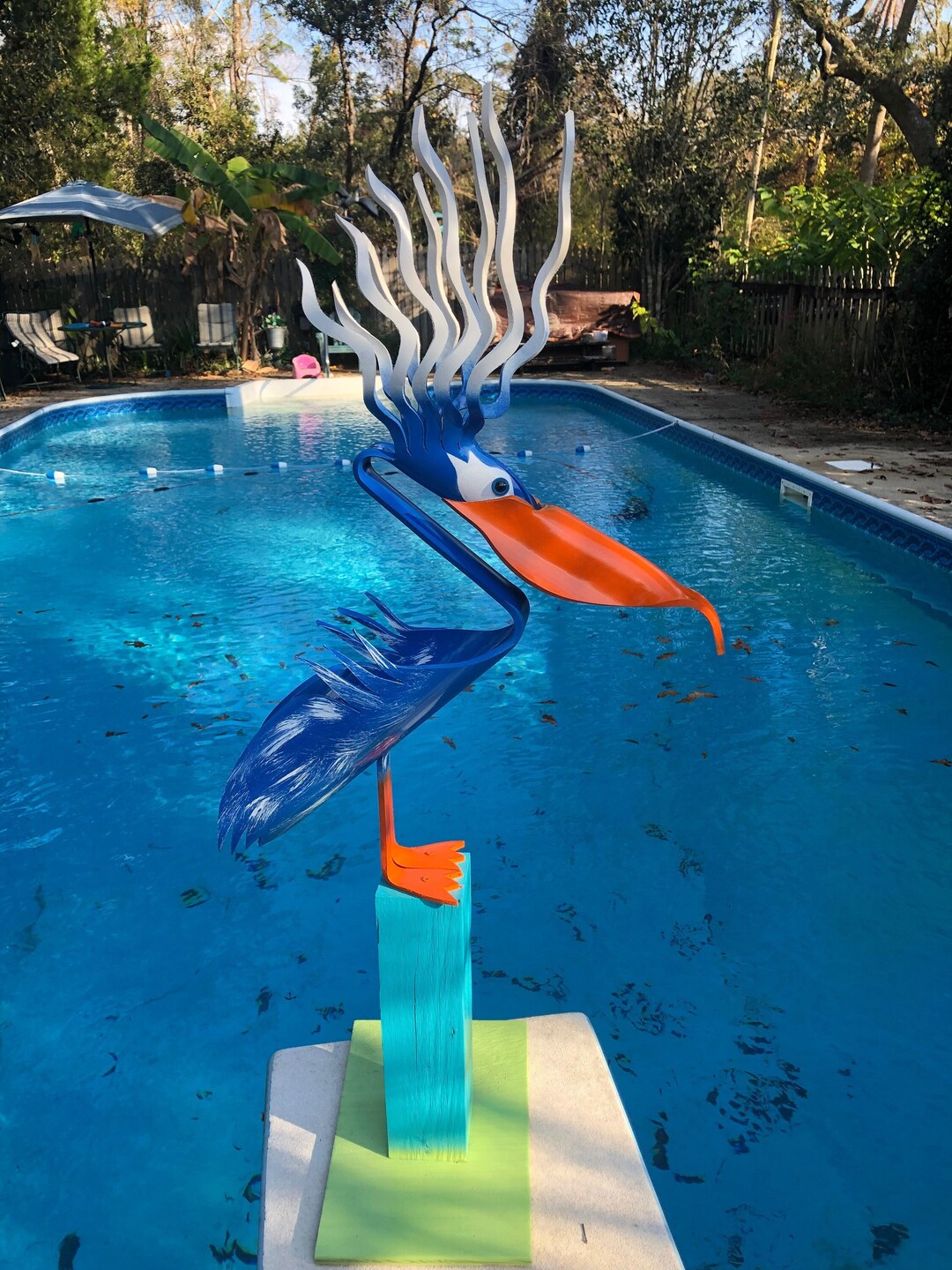 I Feel so Blue Pelican With Feet Spikes - Etsy