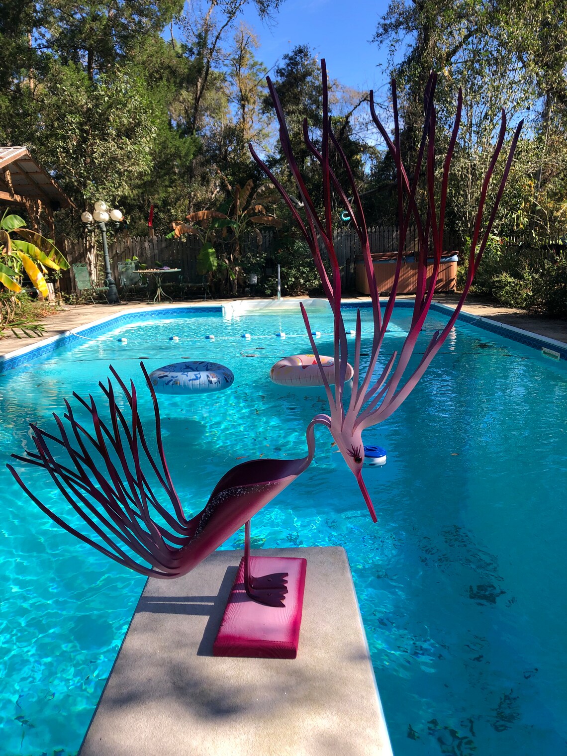 Magenta Maggie the Purple Plume PVC Bird on Stand - Etsy