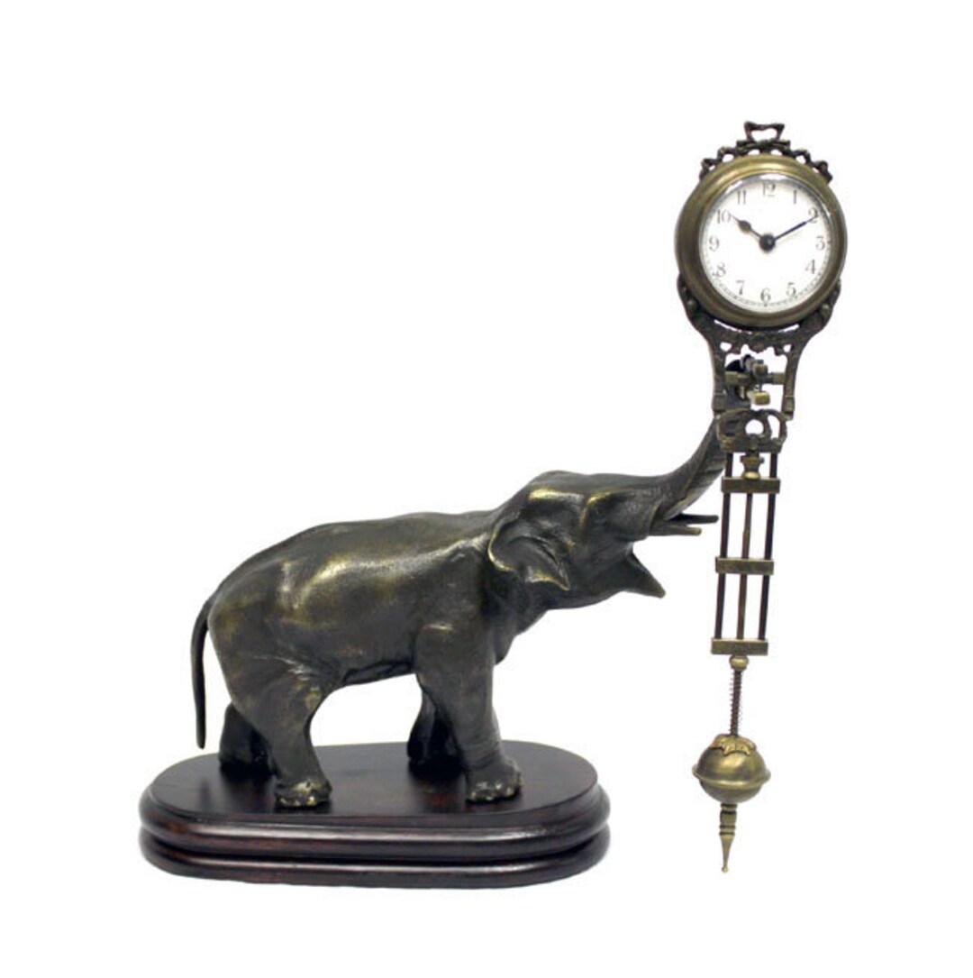 German Junghans Style Brass Elephant Figure Swinging Clock - Etsy