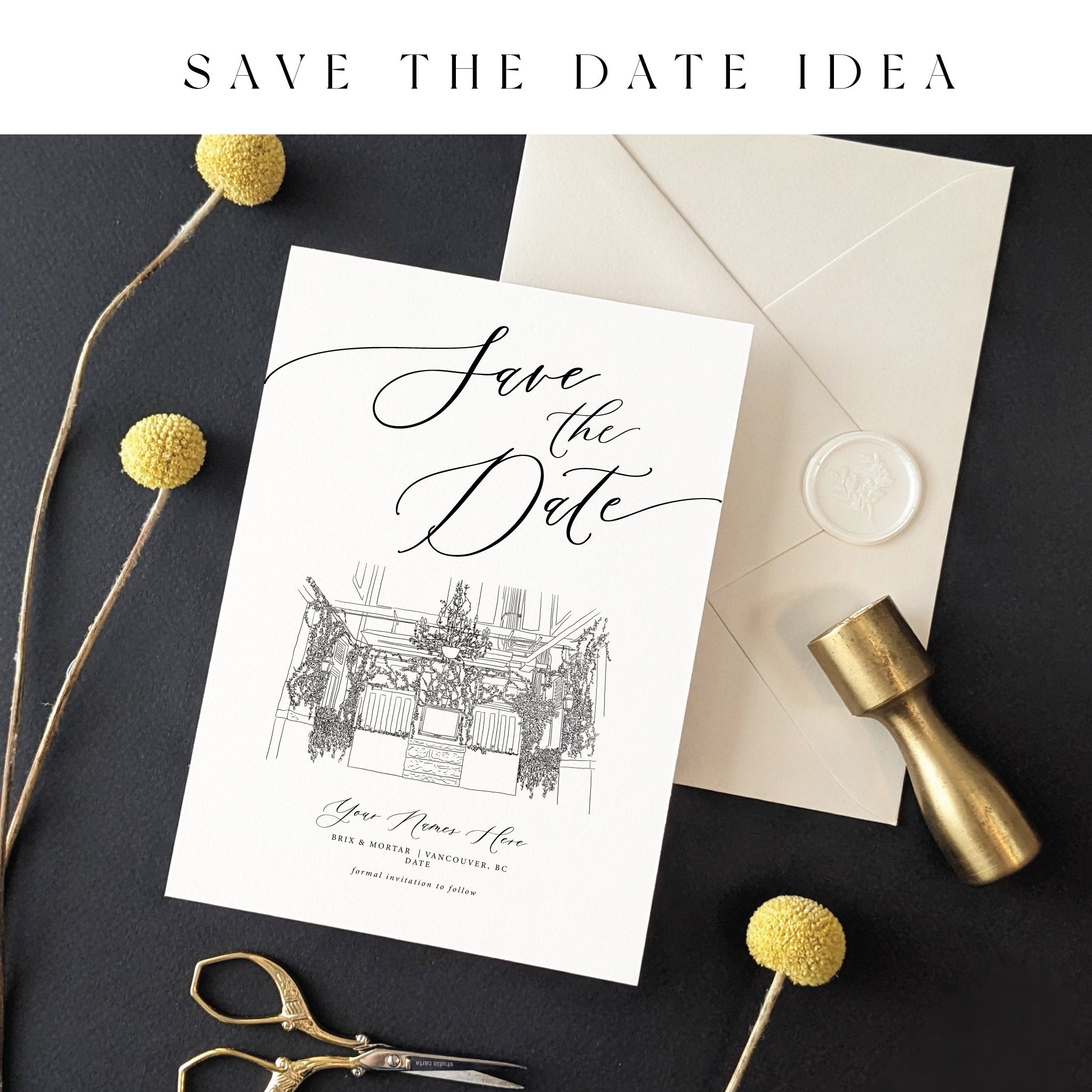 Brix & Mortar Wedding Venue Illustration Sketch, Vancouver, Home ...