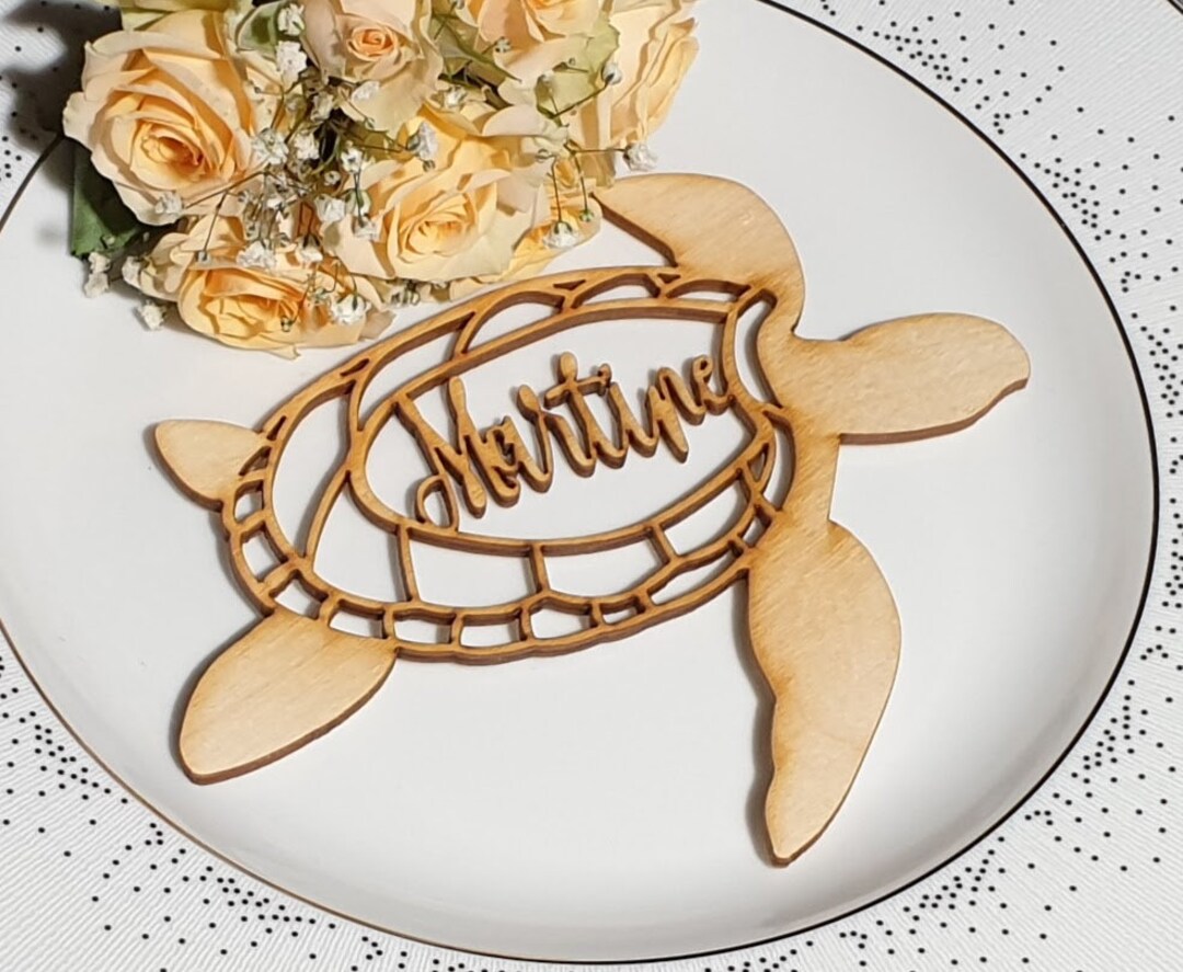 Turtle Place Cards Ocean Wedding Table Decor Custom Shape Wedding Decor ...