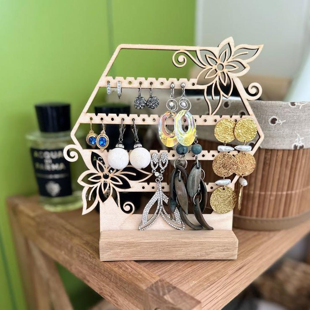 Earring Stand Earring Holder Laser Cut Jewelry Stand Jewelry Display ...