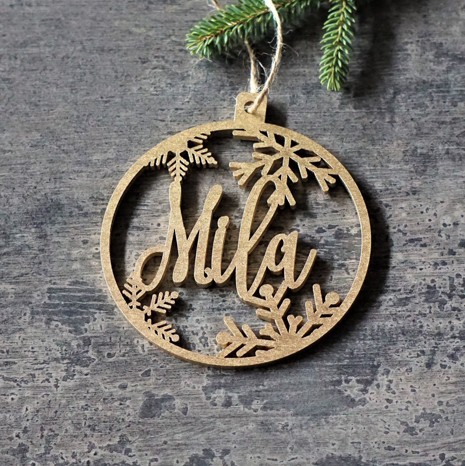 7 Custom Christmas Baubles Personalized Christmas Decor With Name Wood ...