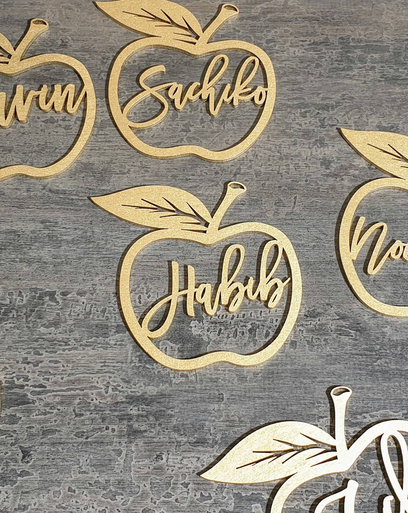 Custom Apple Christmas Ornament Personalized Teacher Ornament - Etsy