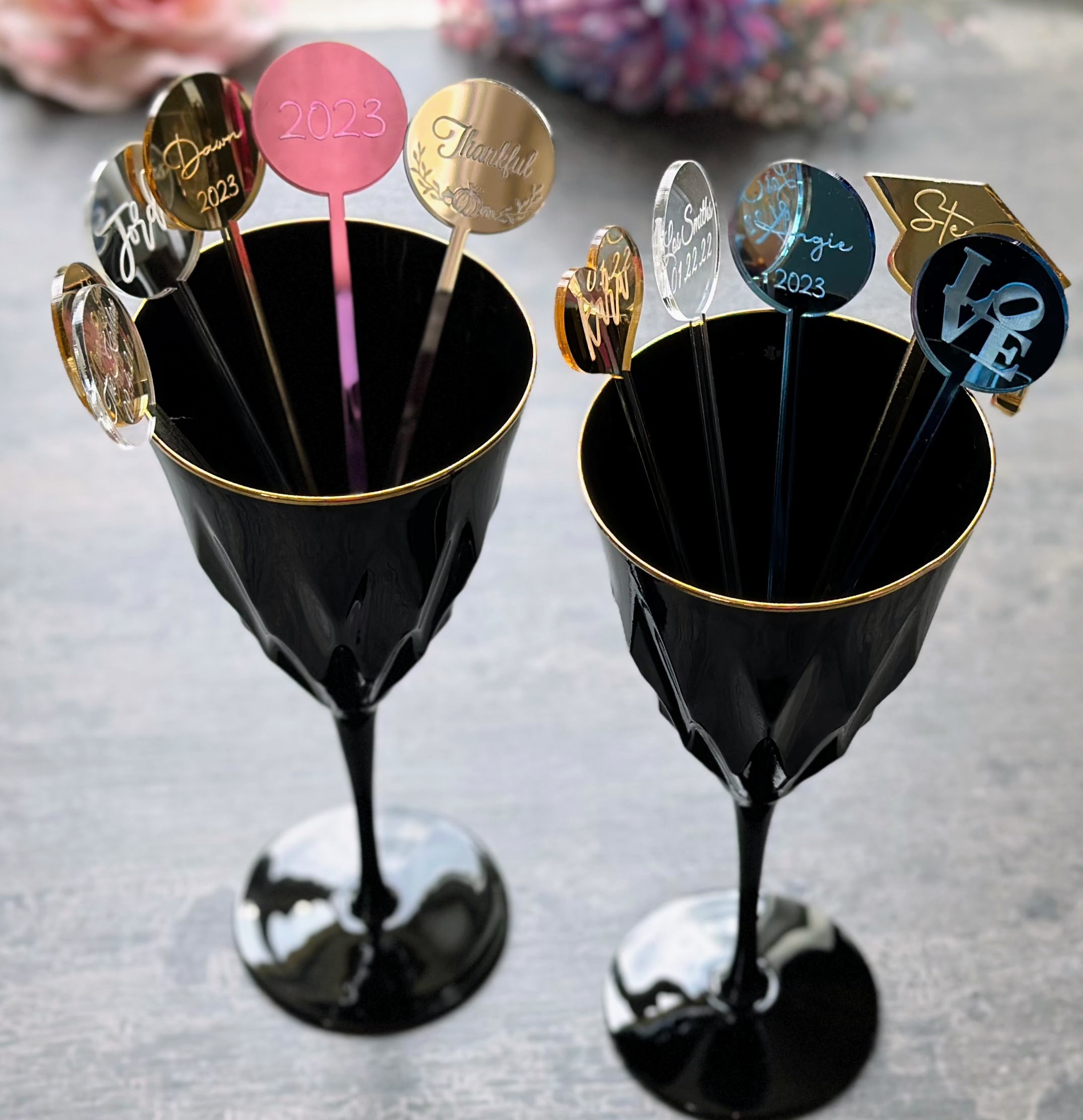 Custom Design Wedding Drink Stirrers Family Logo Drink Stirrers Custom ...